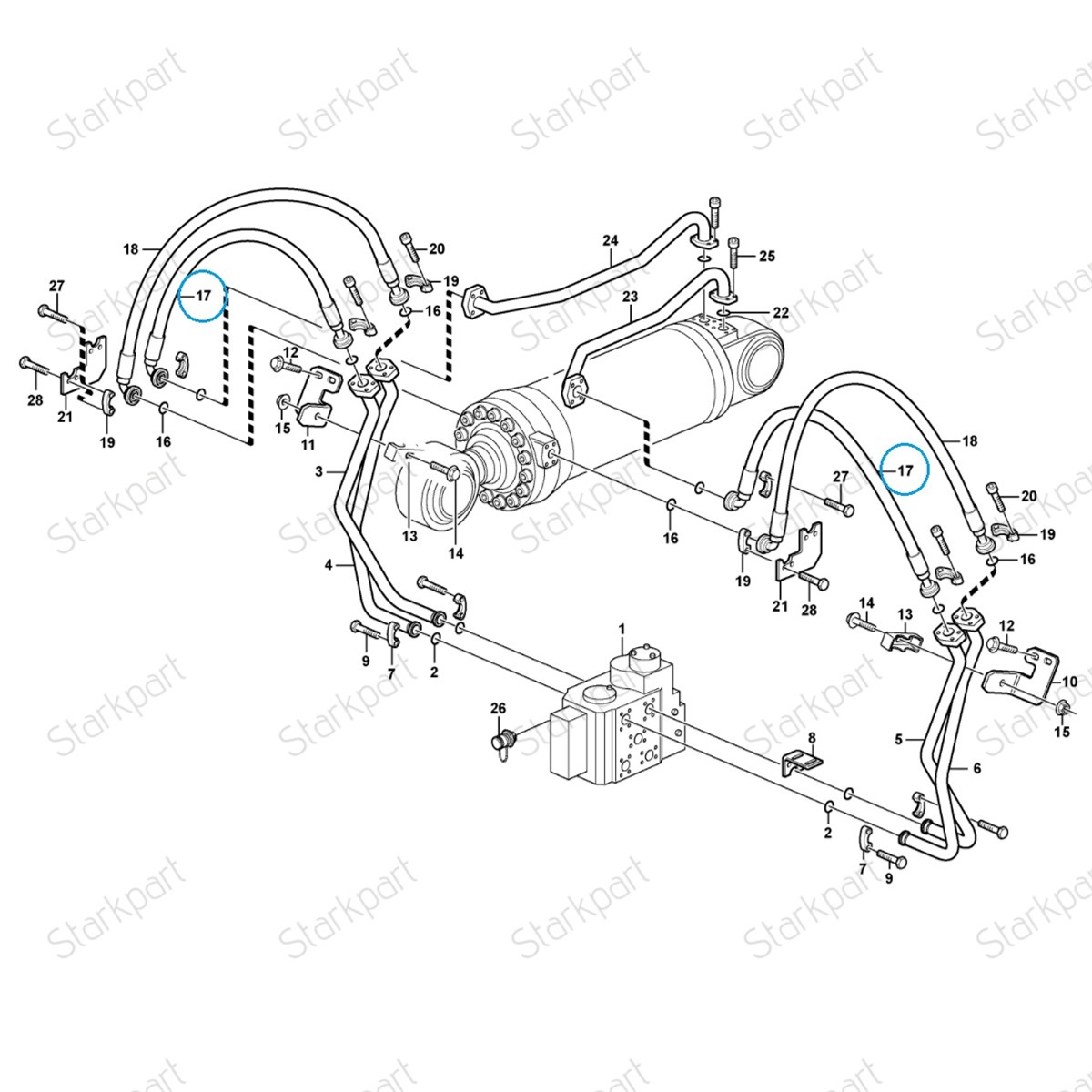 VOE11411835 VOLVO HYDRAULIC HOSE TILT RAM