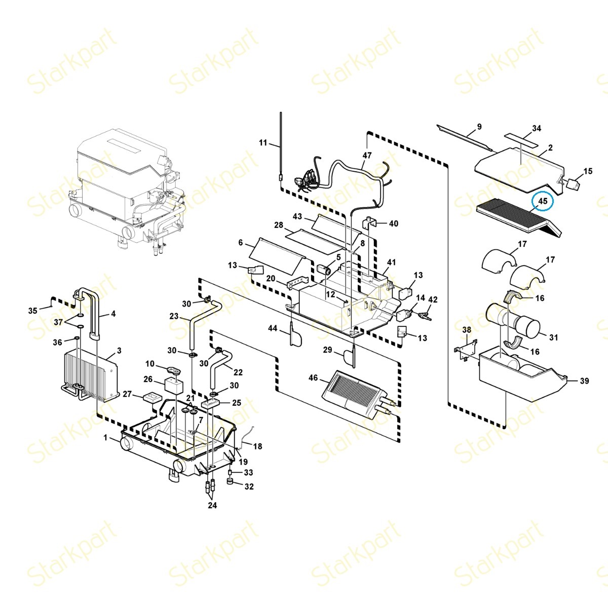 STK-FL6997 CABIN PRIMARY FILTER A/N 14506997