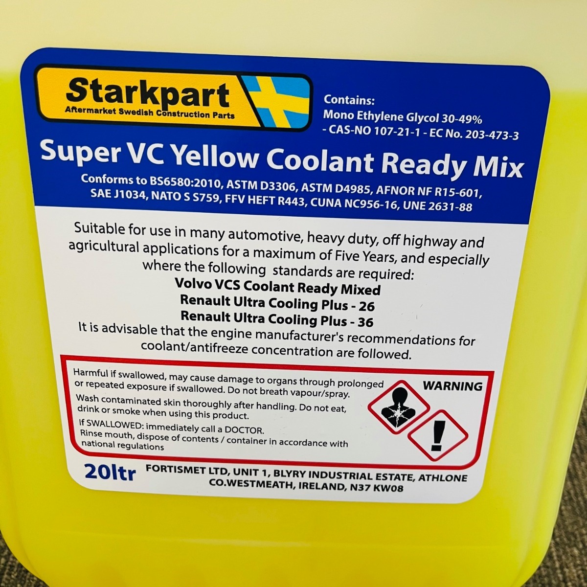 STARKPART LONGLIFE READY MIXED VOLVO VCS VR COOLANT 20 LITERS